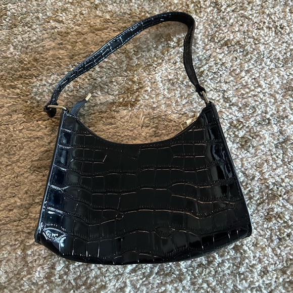 Bags | Black Crocodile Shoulder Bag | Poshmark